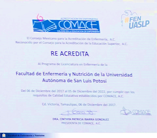 ACREDITACIÓN COMACE - UASLP