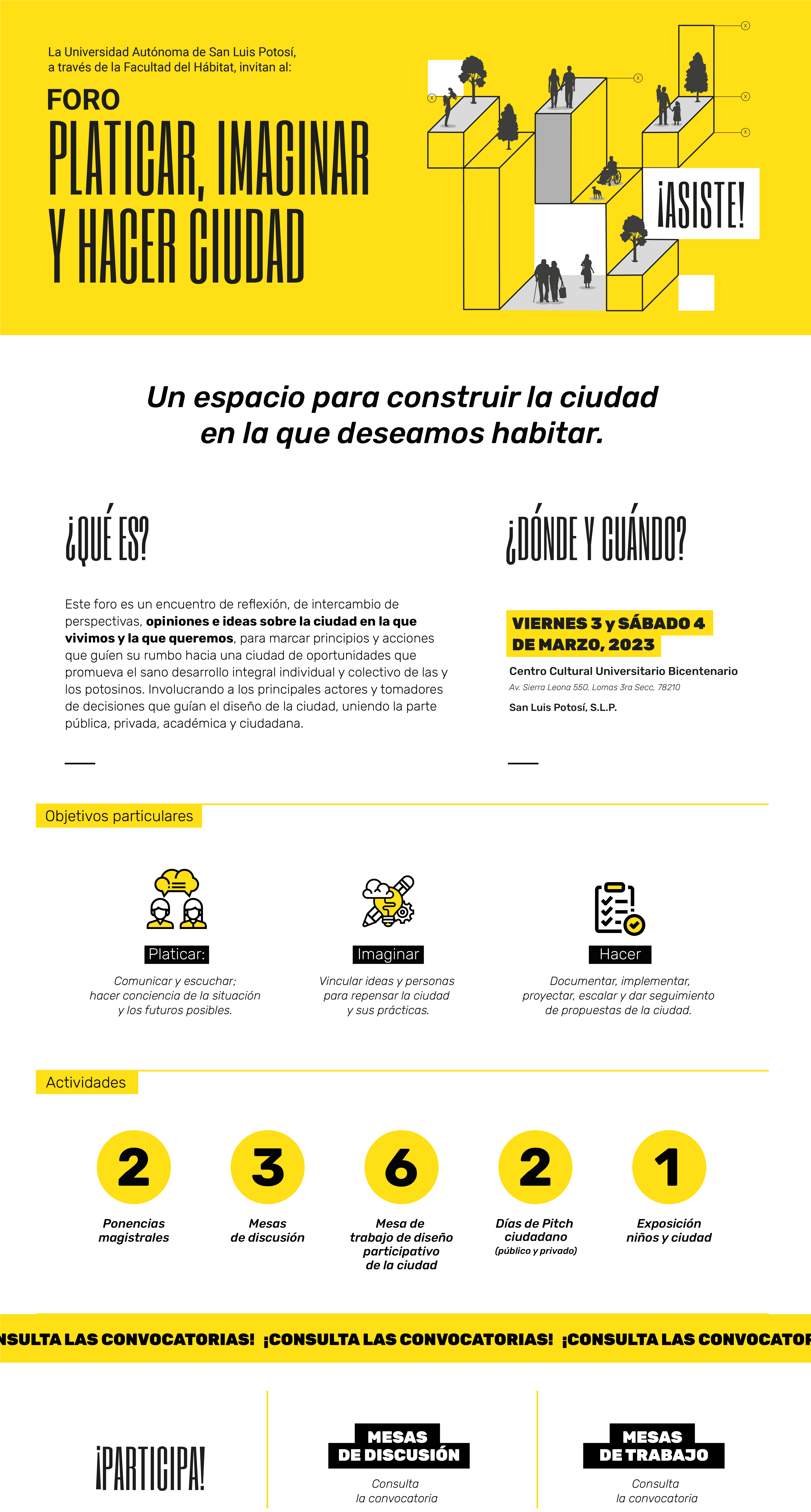 Foro. Platicar, Imaginar y Hacer ciudad - UASLP